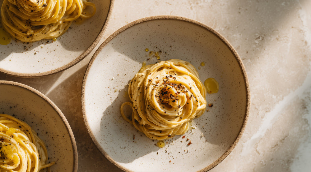 Pasta Carbonara vegan mit Räuchertofu